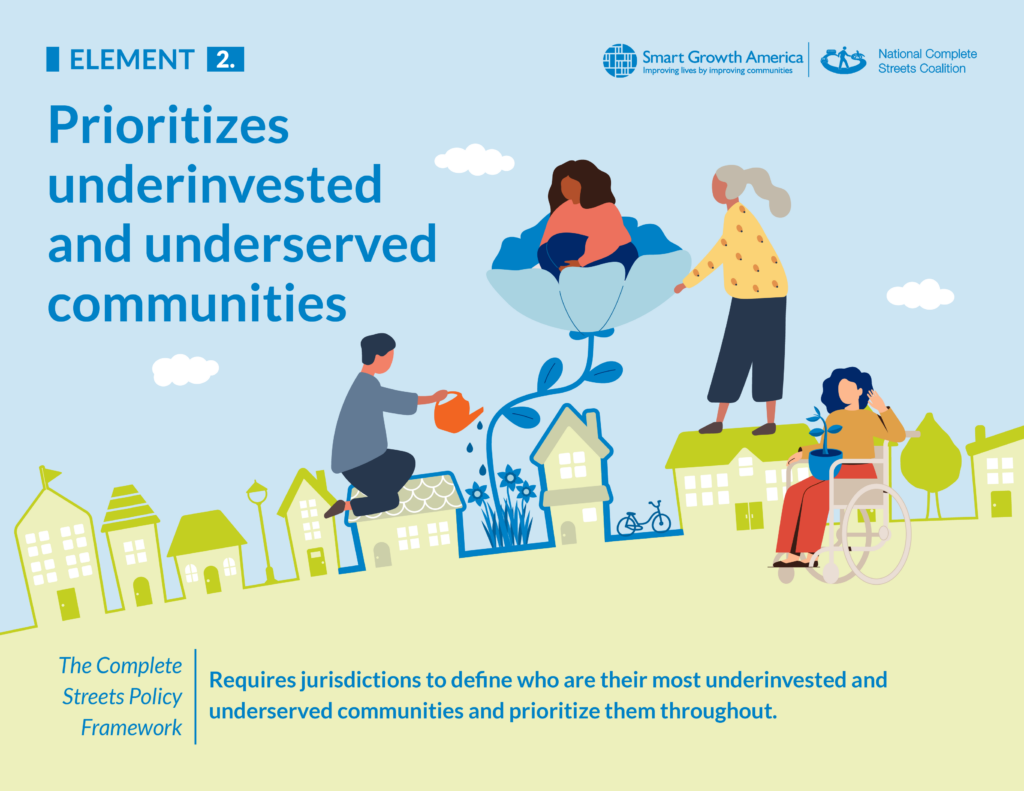A strong Complete Streets policy prioritizes underinvested and ...