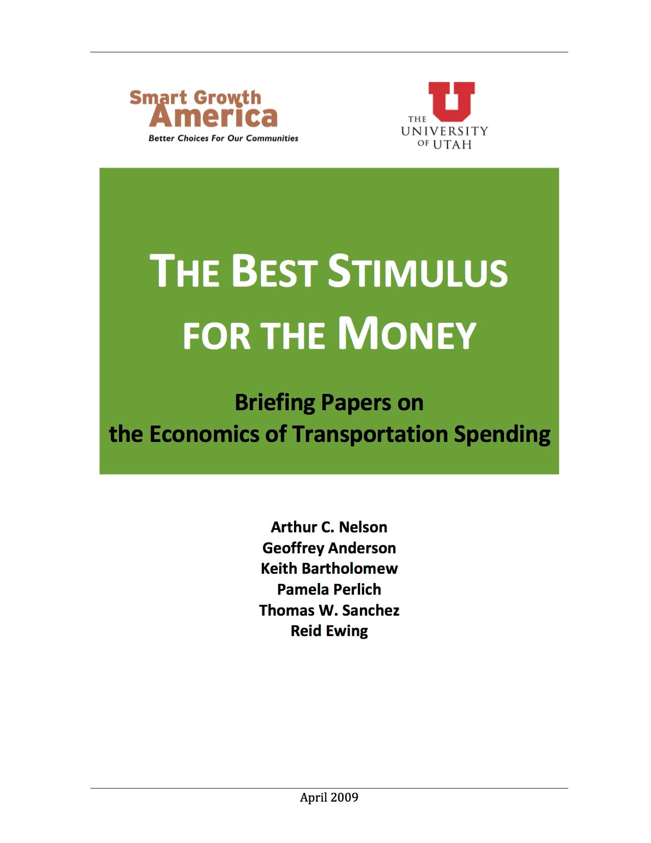 The Best Stimulus for the Money - Smart Growth America