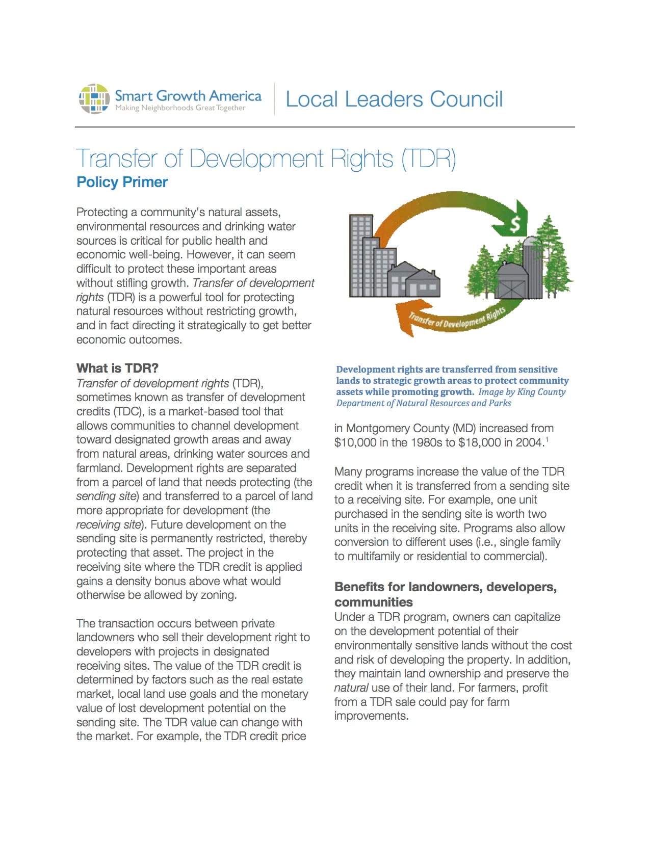 Transfer of Development Rights Policy Toolkit - Smart Growth America