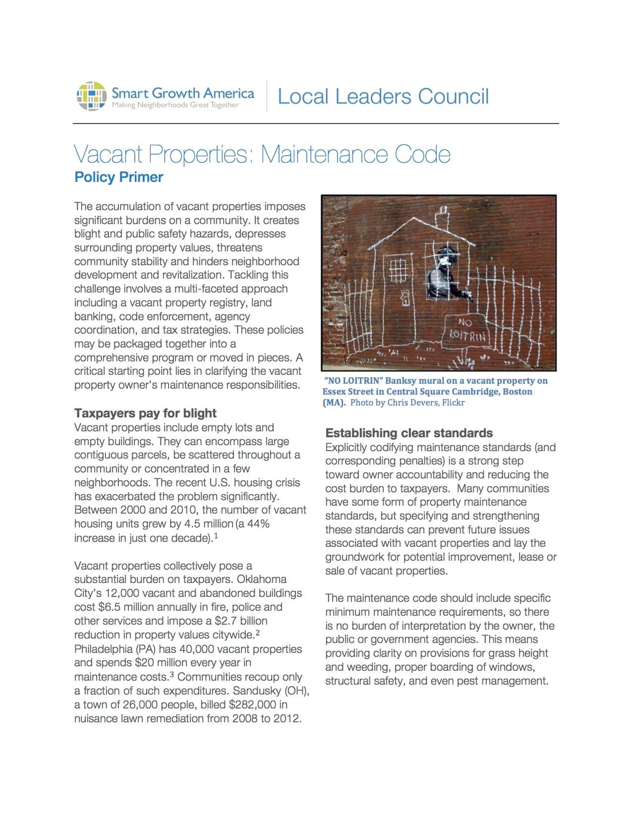 Vacant Properties Maintenance Policy Toolkit - Smart Growth America